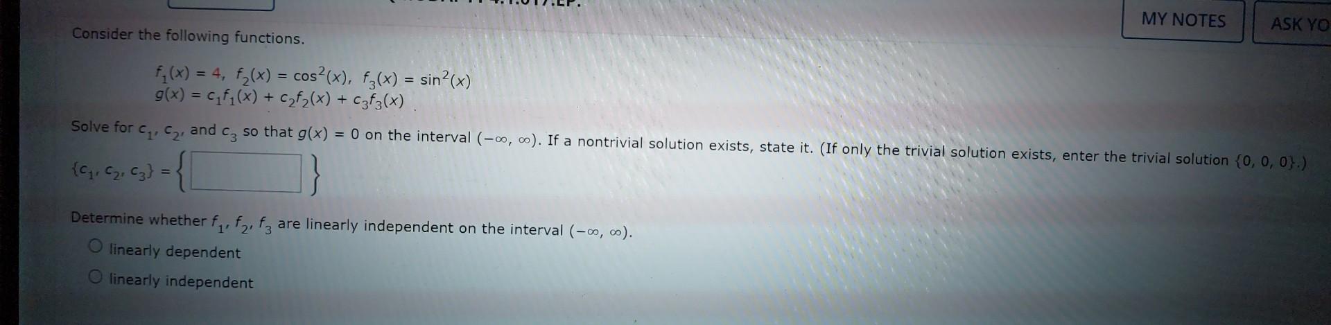Solved Consider the following functions. | Chegg.com