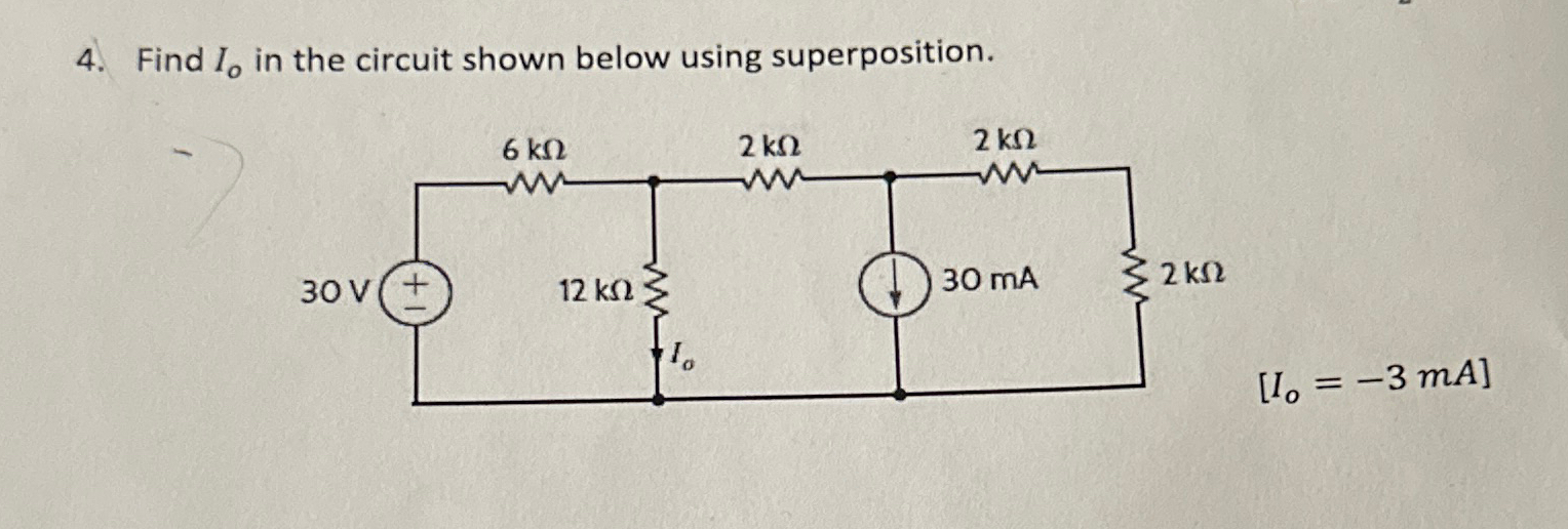 Solved Find Io ﻿in the circuit shown below using | Chegg.com