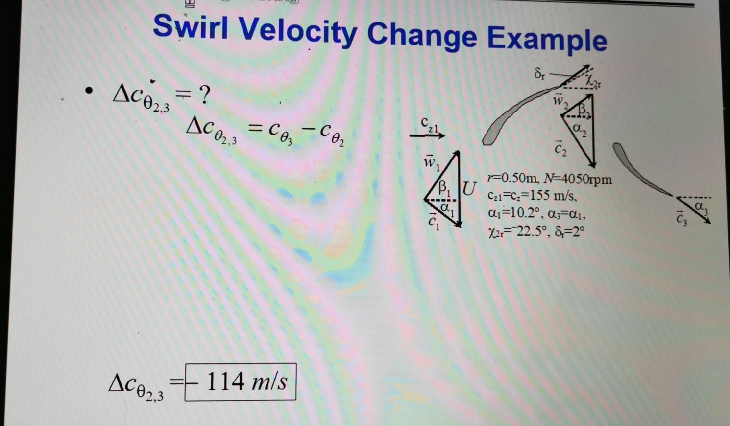 Solved - Swirl Velocity Change Example Given: - Řepeating | Chegg.com
