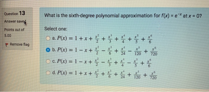 Solved Question 13 What is the sixth-degree polynomial | Chegg.com