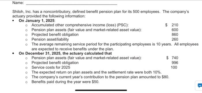 Solved actuary provided the following information: - On | Chegg.com