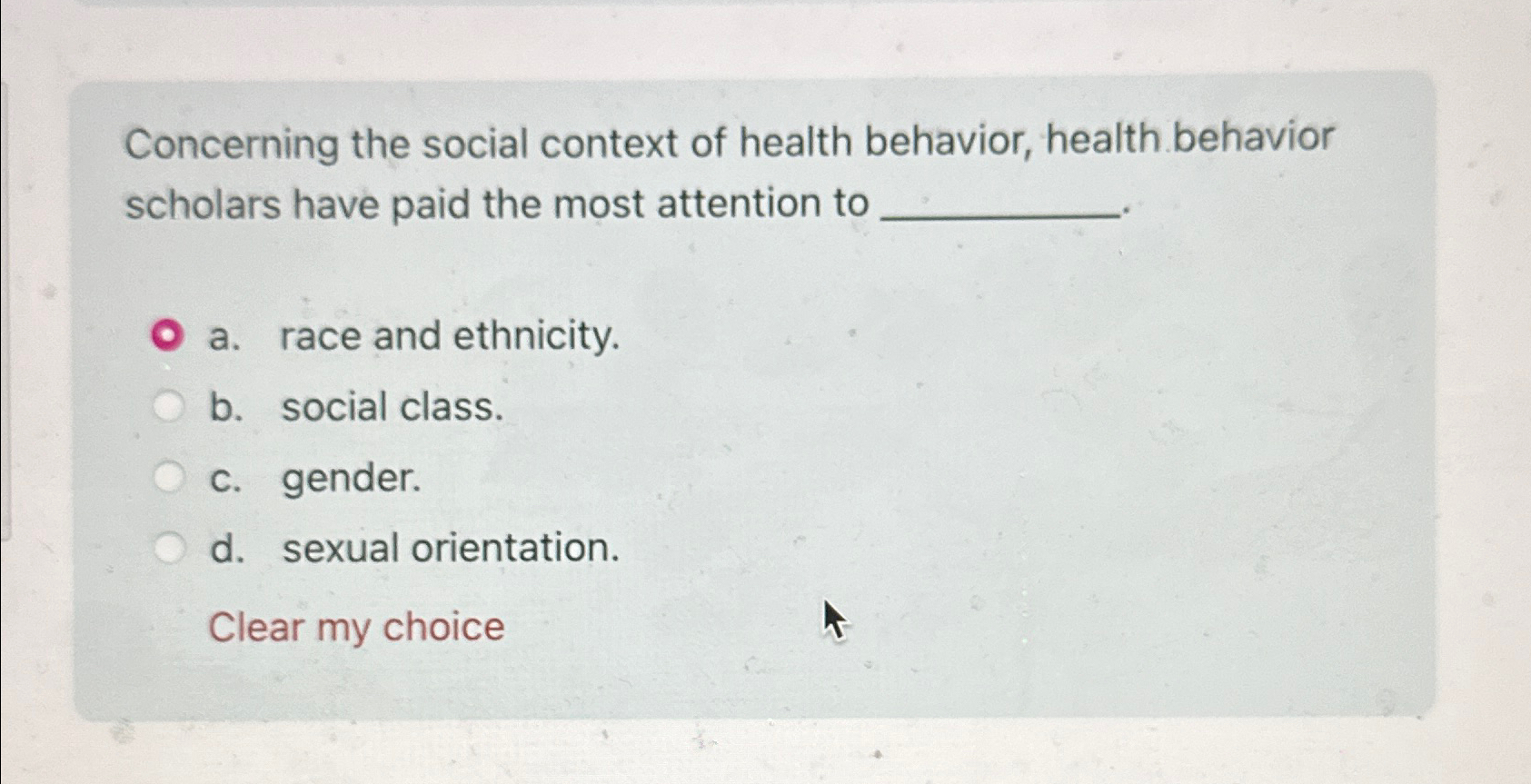 Solved Concerning the social context of health behavior, | Chegg.com