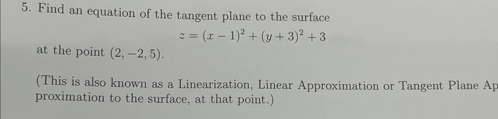 Solved Find an equation of the tangent plane to the | Chegg.com