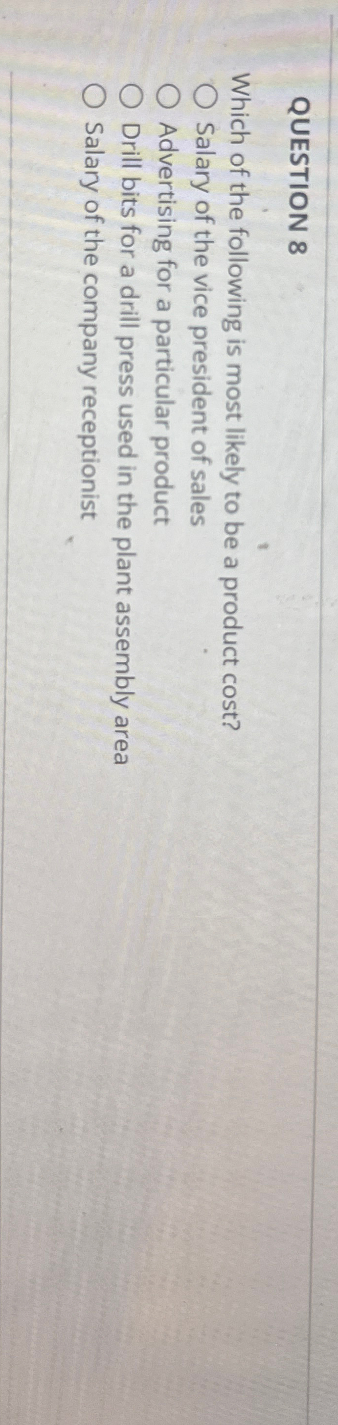 Solved QUESTION 8Which of the following is most likely to be | Chegg.com