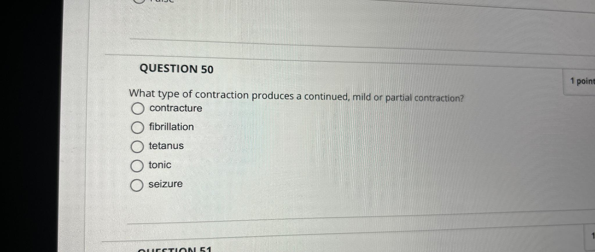 Solved QUESTION 50What type of contraction produces a | Chegg.com