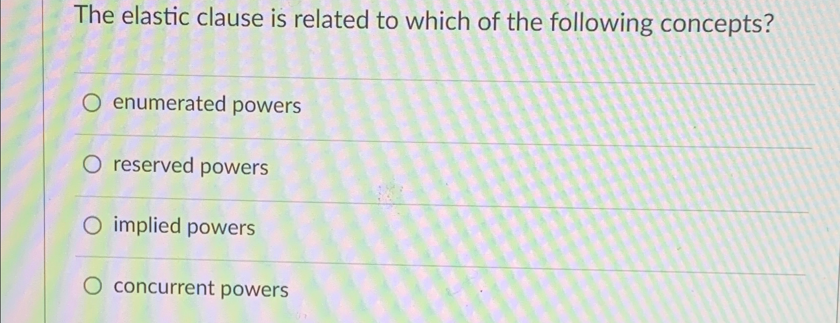 Solved The elastic clause is related to which of the | Chegg.com