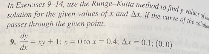Solved In Exercises 9-14, use the Runge-Kutta method to find | Chegg.com