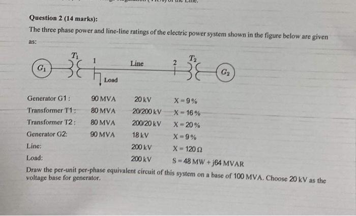 Question 2 (14 marks): The three phase power and | Chegg.com