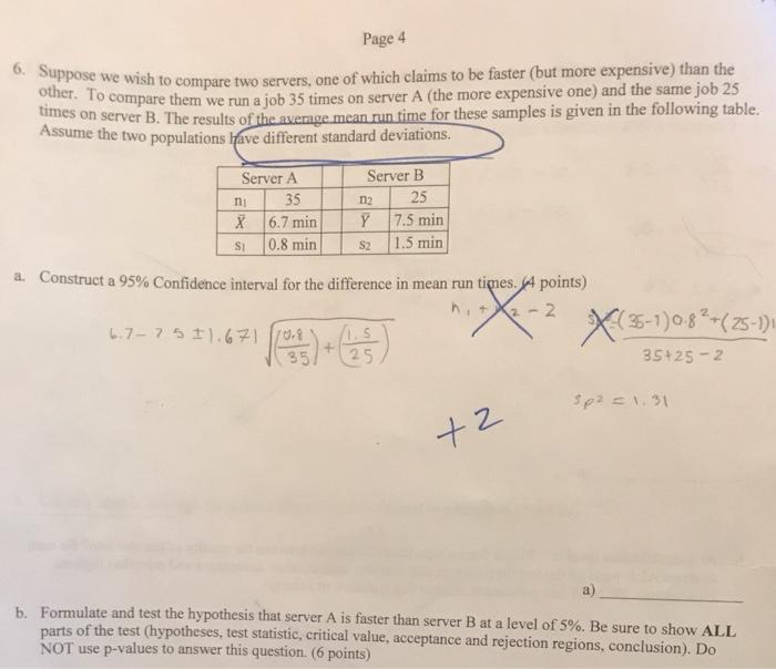 Solved 6. Suppose we wish to compare two servers, one of | Chegg.com