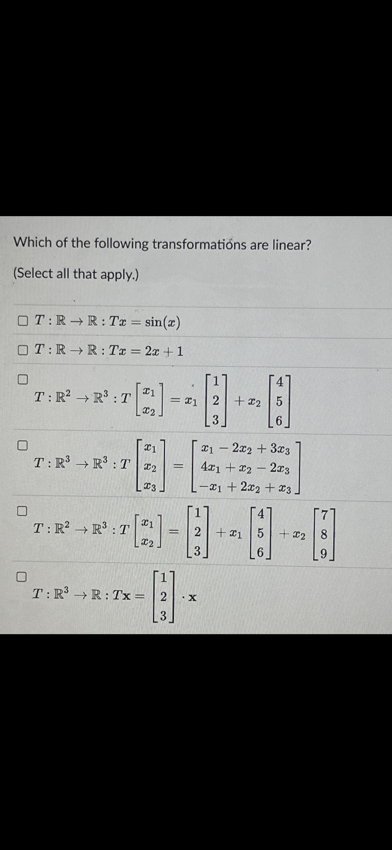 Solved Which of the following transformations are | Chegg.com