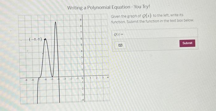 Solved Writing a Polynomial Equation - You Try! Given the | Chegg.com