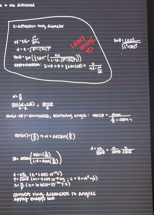 Solved please help! This is electron diffraction experiment | Chegg.com
