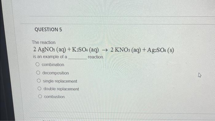 Solved The reaction 2AgNO3(aq)+K2SO4(aq)→2KNO3(aq)+Ag2SO4( | Chegg.com