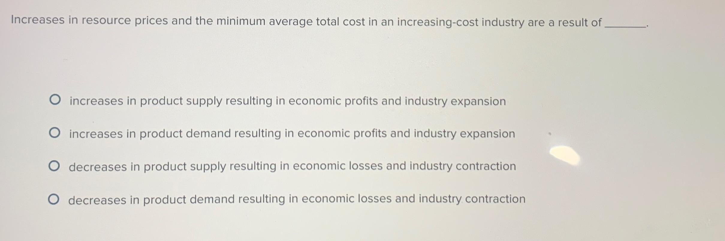Solved Increases in resource prices and the minimum average | Chegg.com