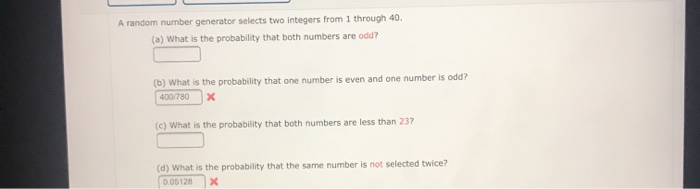 Solved A random number generator selects two integers from 1 | Chegg.com