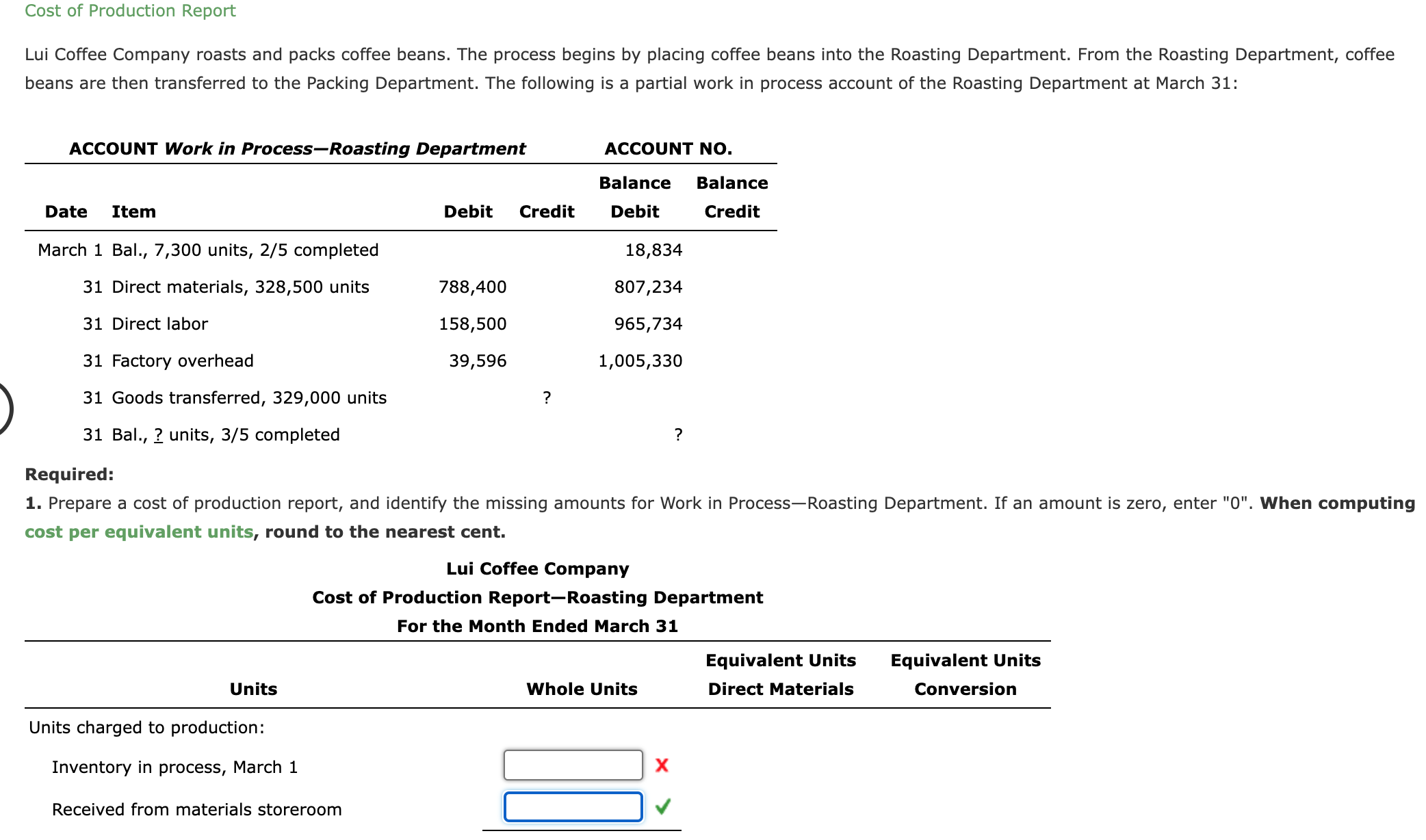 Solved eBookCost of Production ReportRequired:cost per | Chegg.com