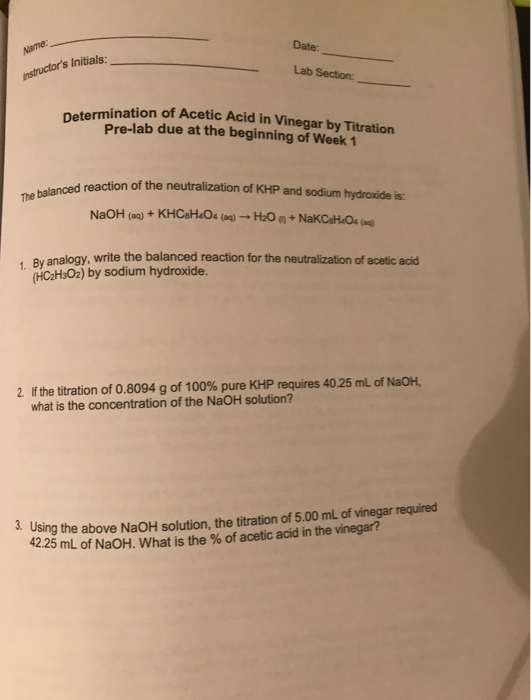 Solved Date: Anme: instructor's Initials: Lab Section: | Chegg.com
