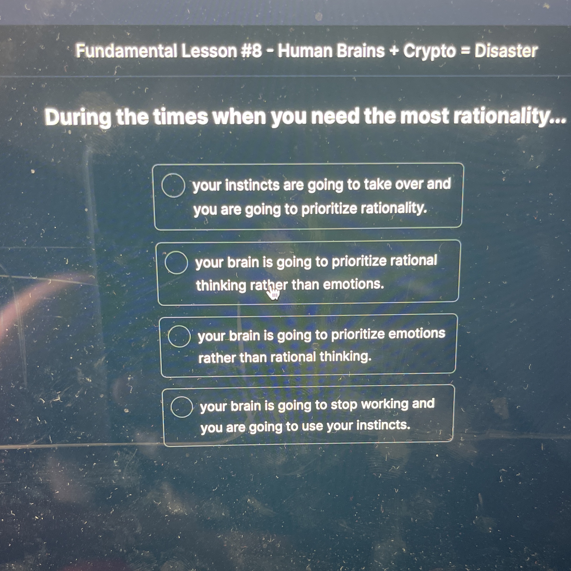 Solved Fundamental Lesson #8 - ﻿Human Brains + ﻿Crypto = | Chegg.com