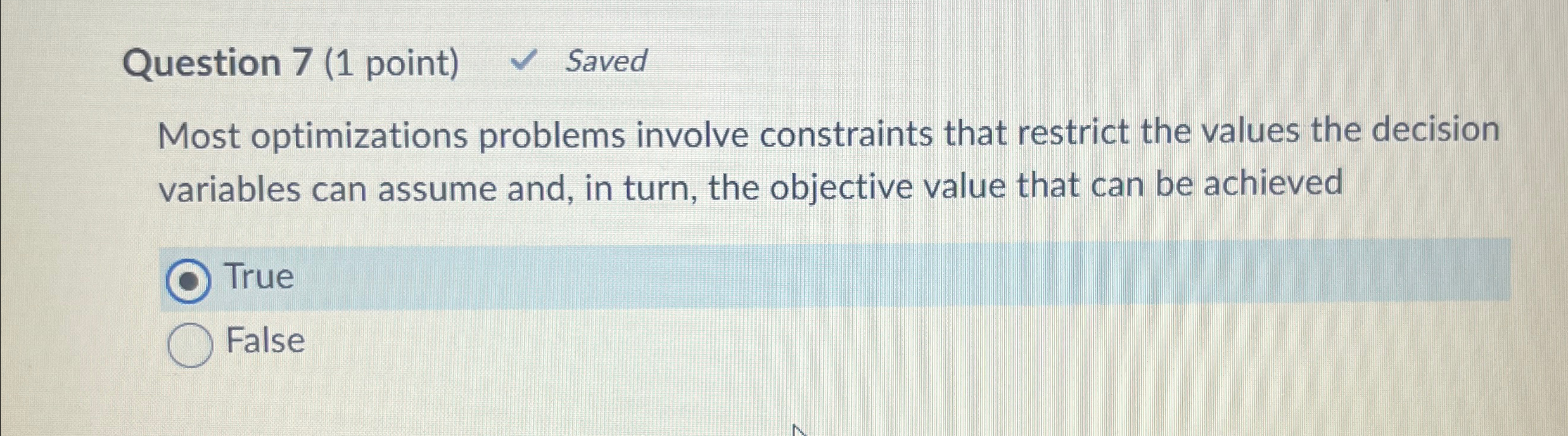 Solved Question 7 (1 ﻿point) ﻿SavedMost optimizations | Chegg.com