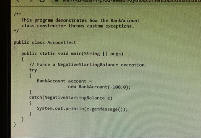 Solved Project called Account Test using BankAccount.java, | Chegg.com
