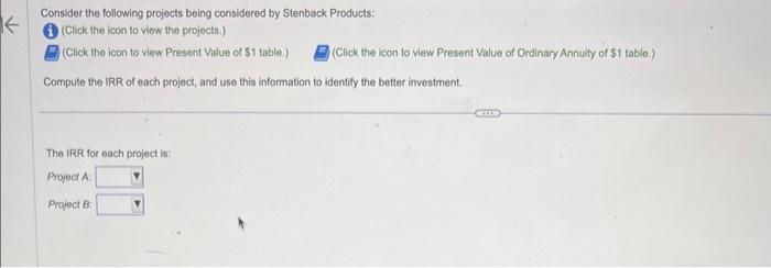 Solved Consider the following projects being considered by | Chegg.com