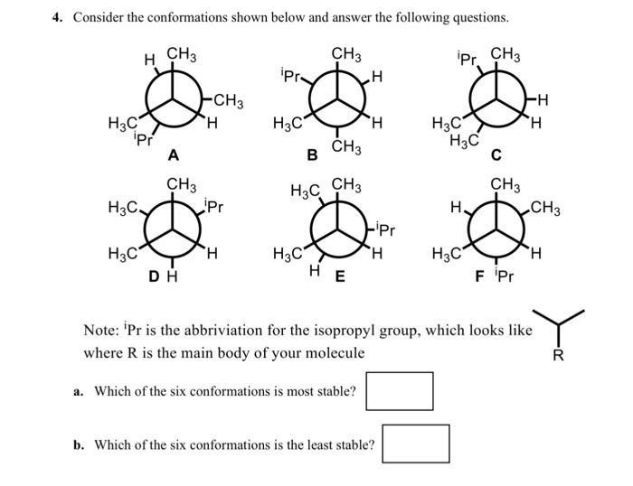 Solved Consider the conformations shown below and answer the | Chegg.com