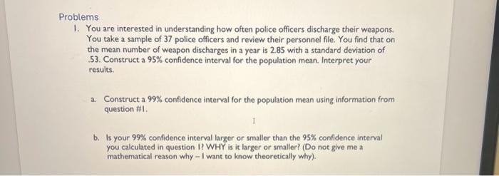 Solved roblems 1. You are interested in understanding how | Chegg.com