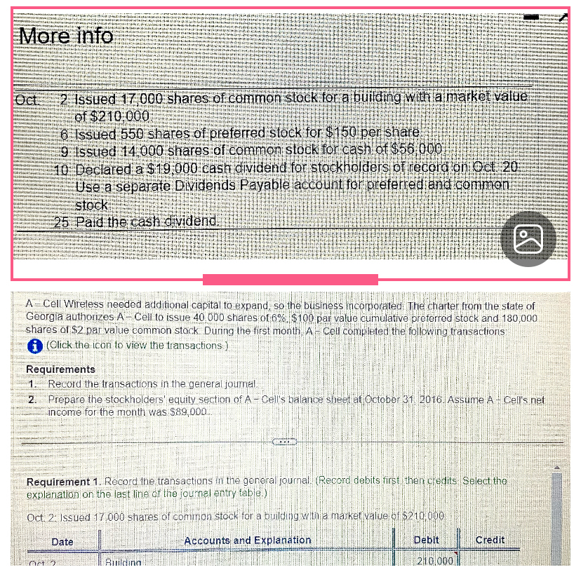 Solved More infoOct 2 ﻿Issued 17,000 ﻿shares of common stock | Chegg.com