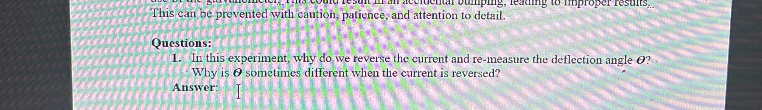 Solved Questions:In this experiment, why do we reverse the | Chegg.com