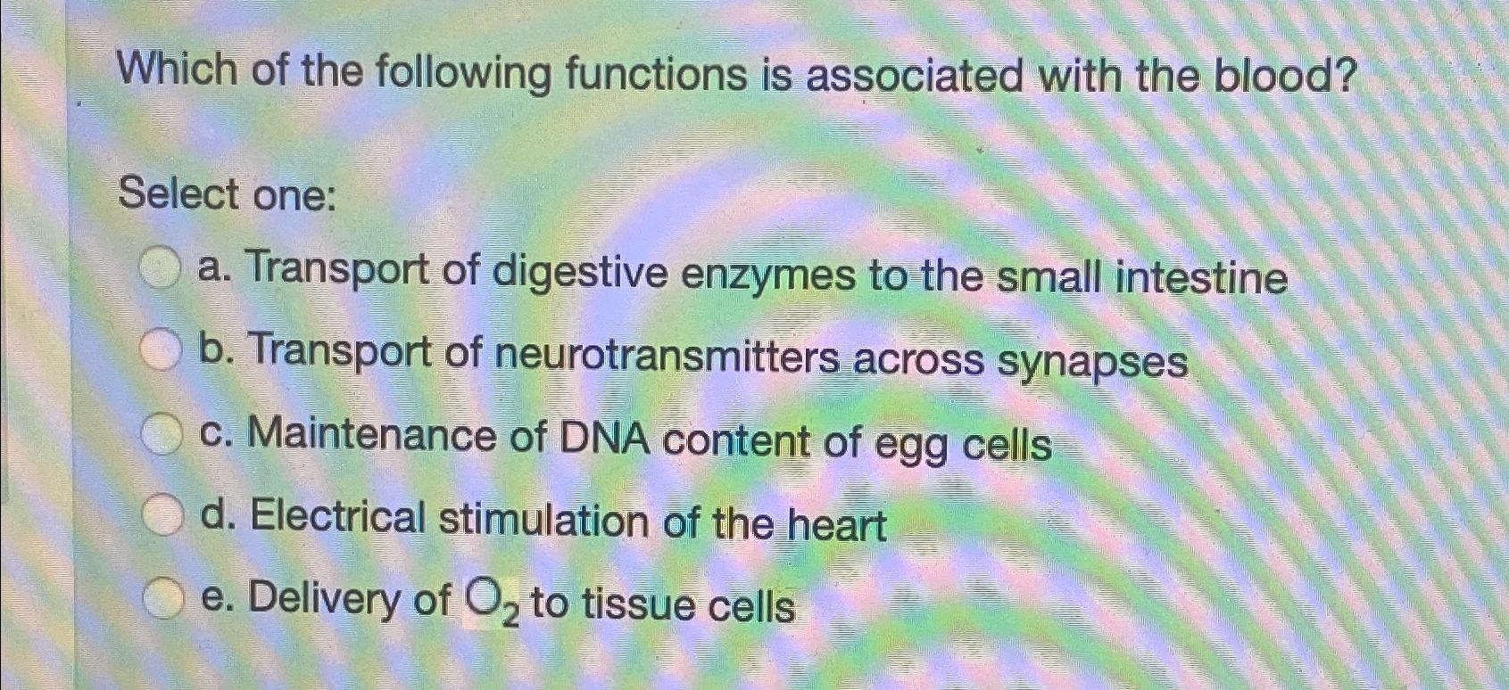 Solved Which of the following functions is associated with | Chegg.com