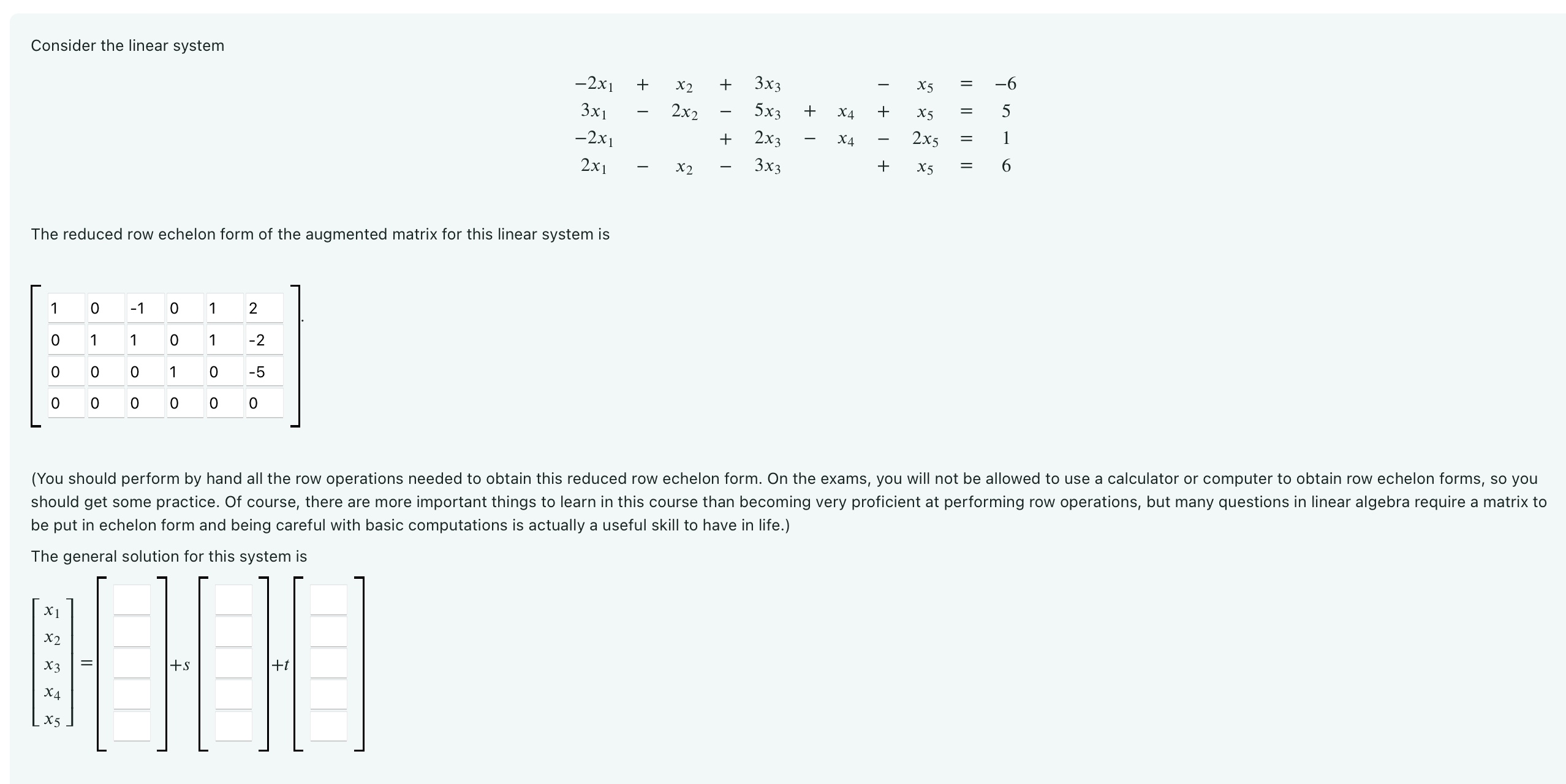 Solved Consider the linear | Chegg.com