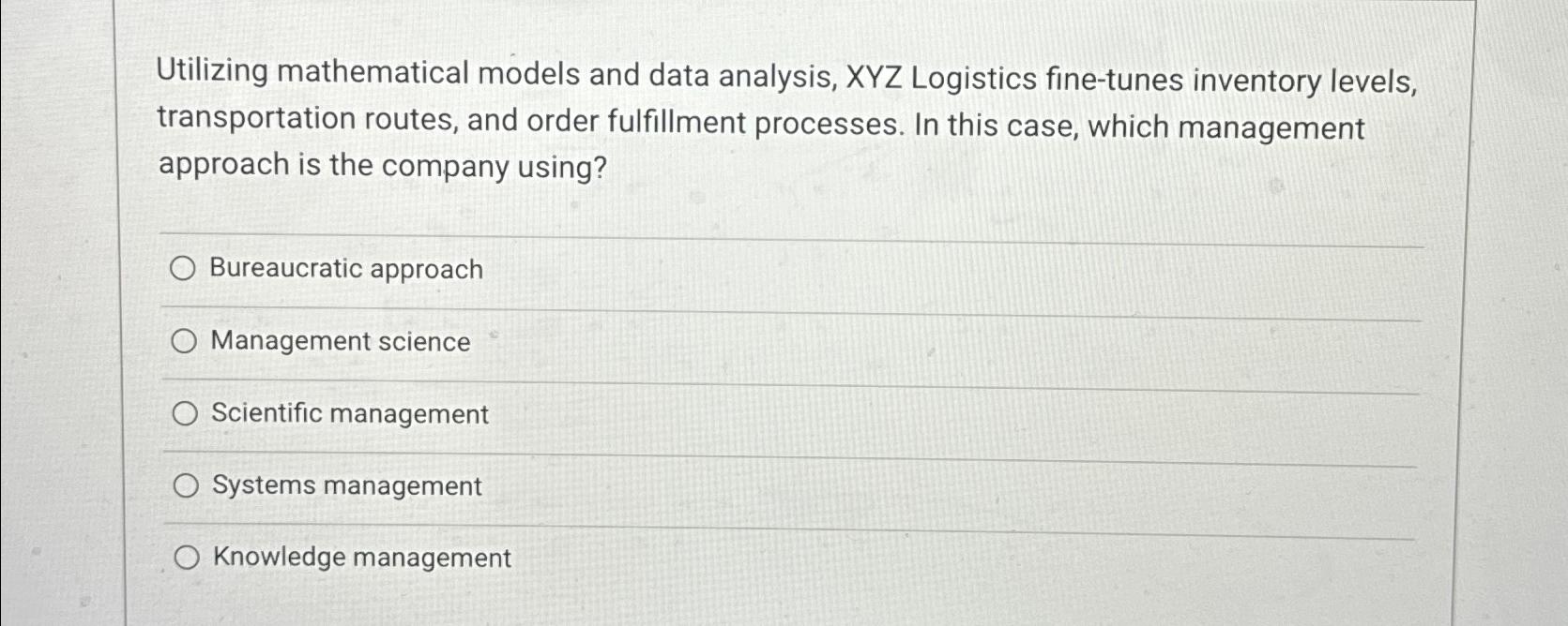 Solved Utilizing mathematical models and data analysis, XYZ | Chegg.com
