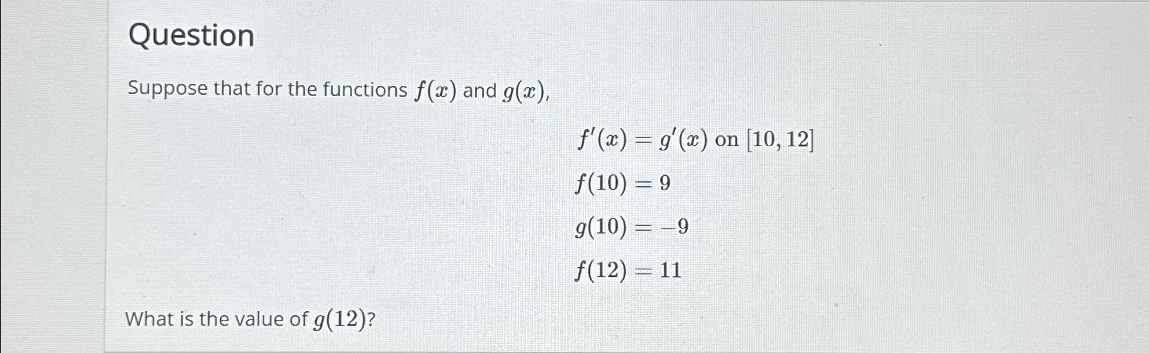 Solved Questionsuppose That For The Functions F X ﻿and