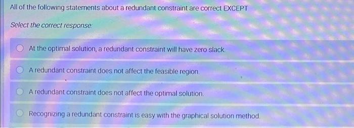 Solved All of the following statements about a redundant | Chegg.com