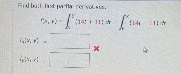 Solved Find both first partial derivatives. | Chegg.com