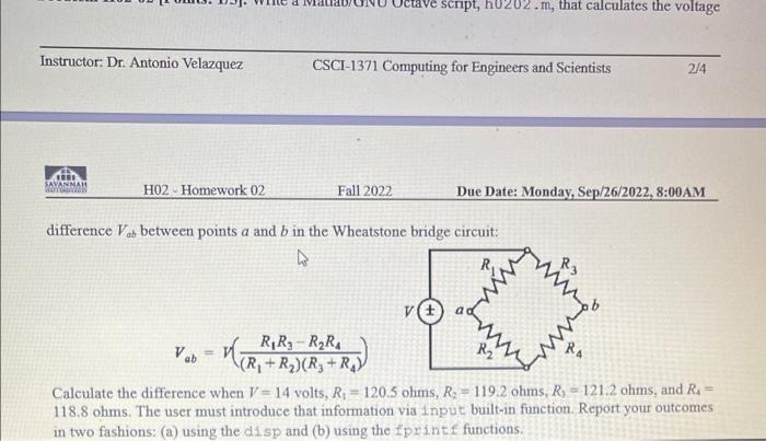 Solved difference Vab between points a and b in the | Chegg.com
