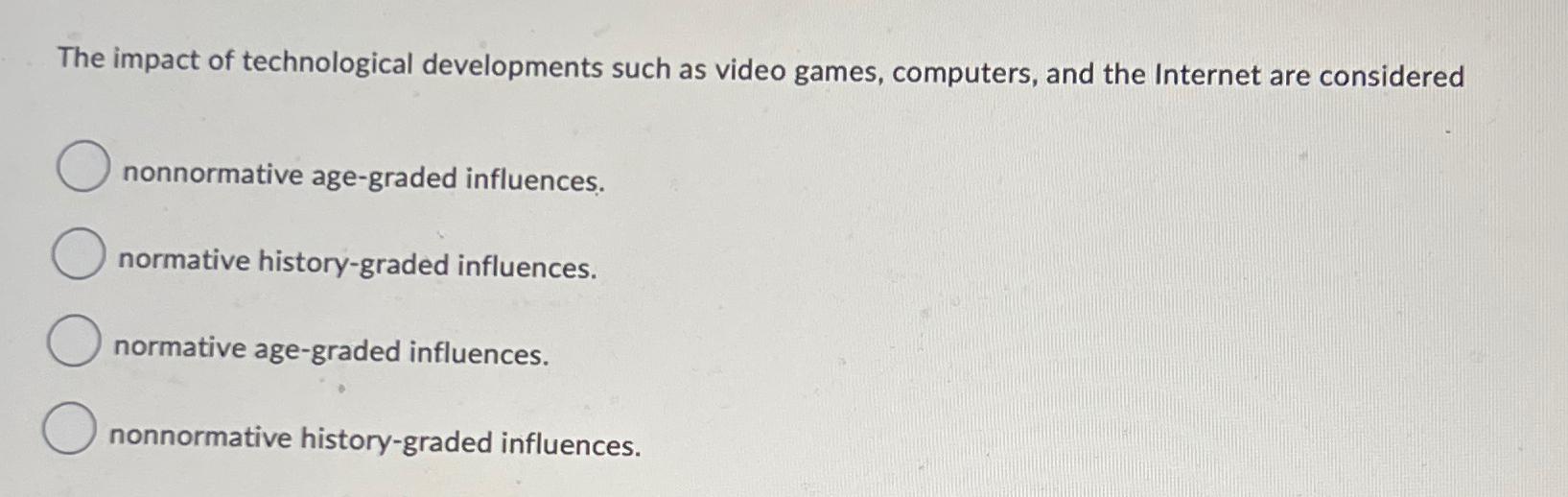 Solved The impact of technological developments such as | Chegg.com