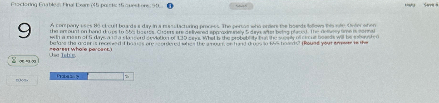 Solved Proctoring Enabled: Final Exam ( 45 ﻿points: 15 | Chegg.com