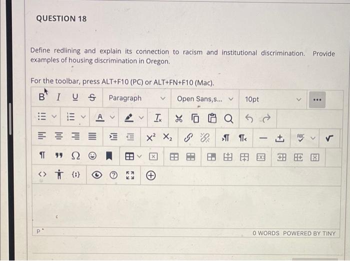Solved QUESTION 18 Define redlining and explain its | Chegg.com