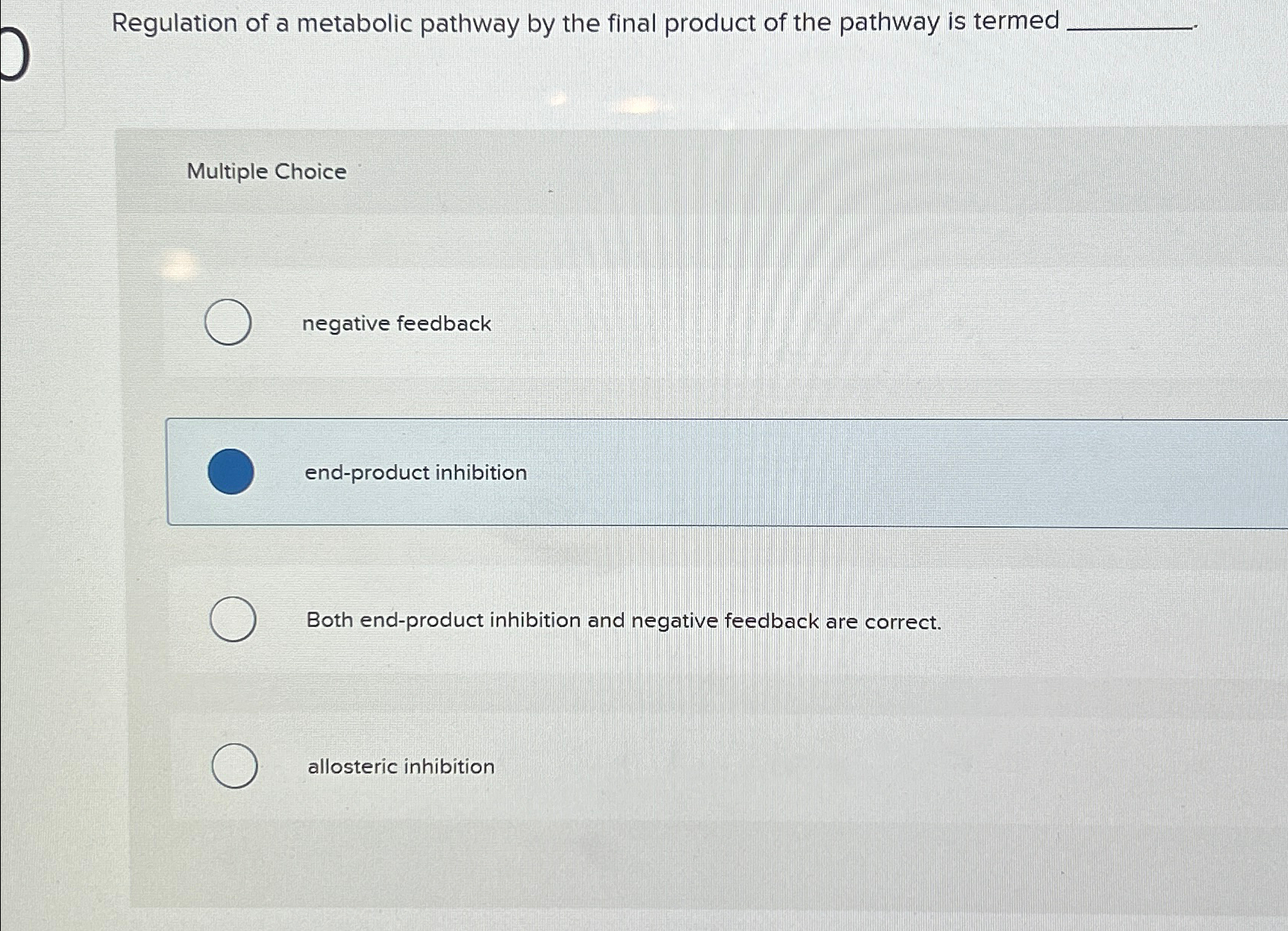 Solved Regulation of a metabolic pathway by the final | Chegg.com