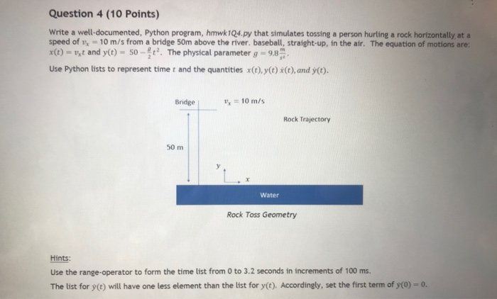 Solved Question 4 10 Points Write A Well Documented 3143