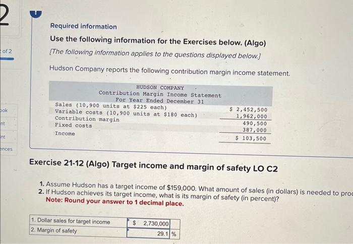 Exercise 21-8 (Algo) Computing missing amounts in | Chegg.com Exercise 21-8 (Algo) Computing missing amounts in | Chegg.com