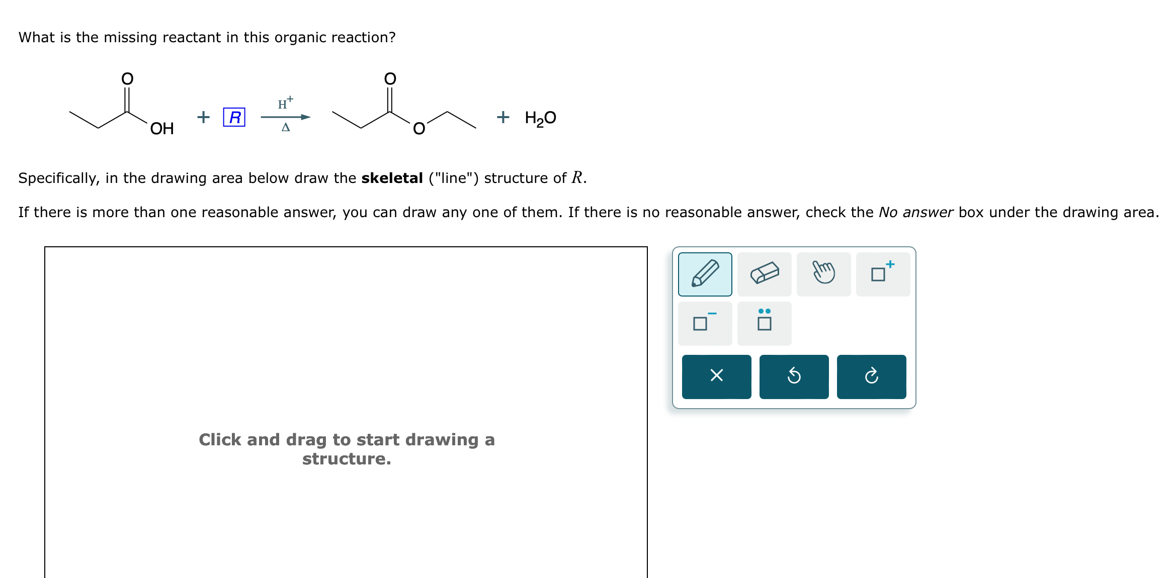 Solved What is the missing reactant in this organic | Chegg.com