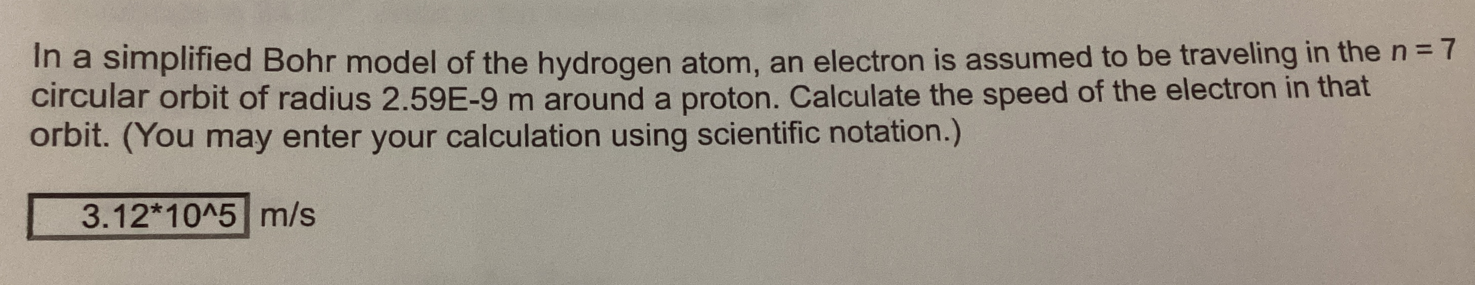 Solved In a simplified Bohr model of the hydrogen atom, an | Chegg.com