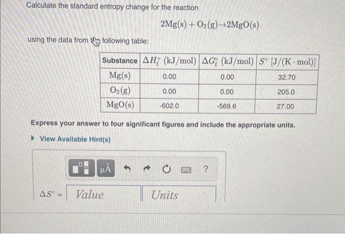 Solved Predict the sign of the entropy change, ΔS∘, for each | Chegg.com