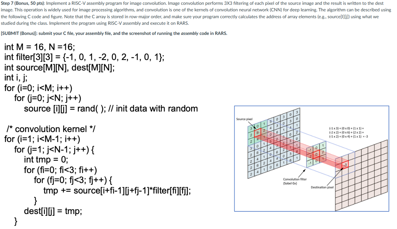 Solved Implement a RISC-V assembly program for image | Chegg.com