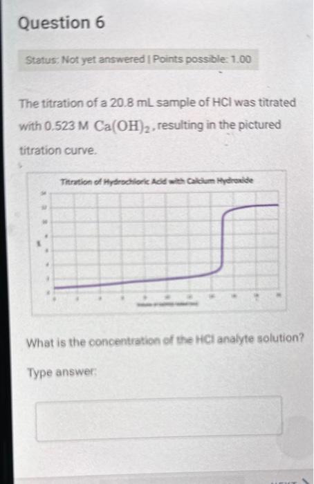 Solved The titration of a 20.8 mL sample of HCl was titrated | Chegg.com