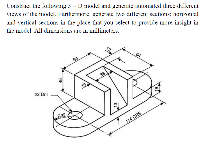 Construct the following \( 3-\mathrm{D} \) ﻿model and | Chegg.com