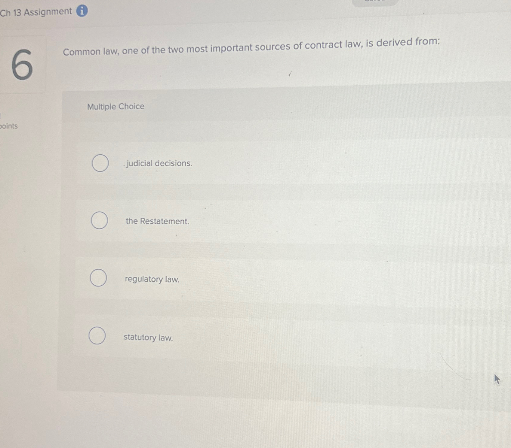 Solved Ch 13 ﻿Assignment iCommon law, one of the two most | Chegg.com