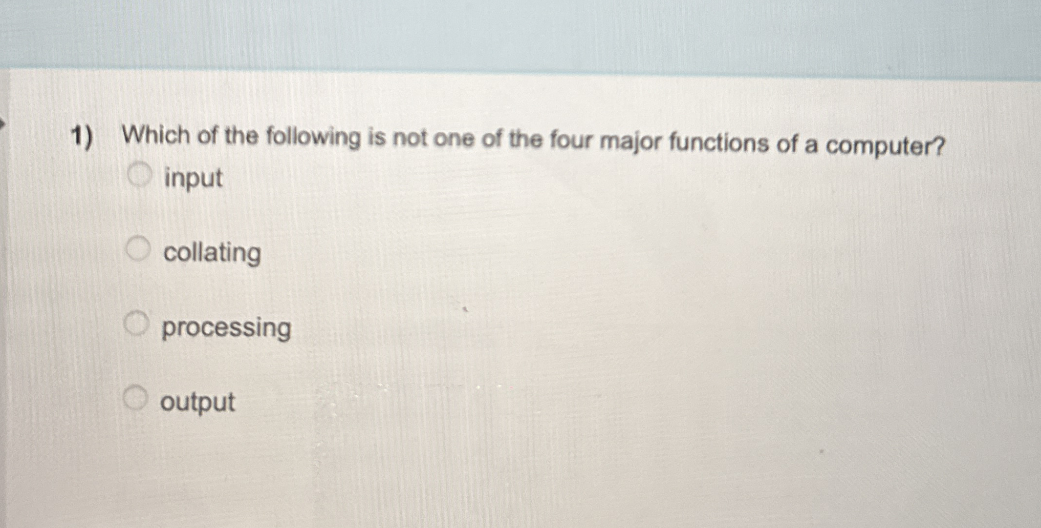 Solved Which of the following is not one of the four major | Chegg.com